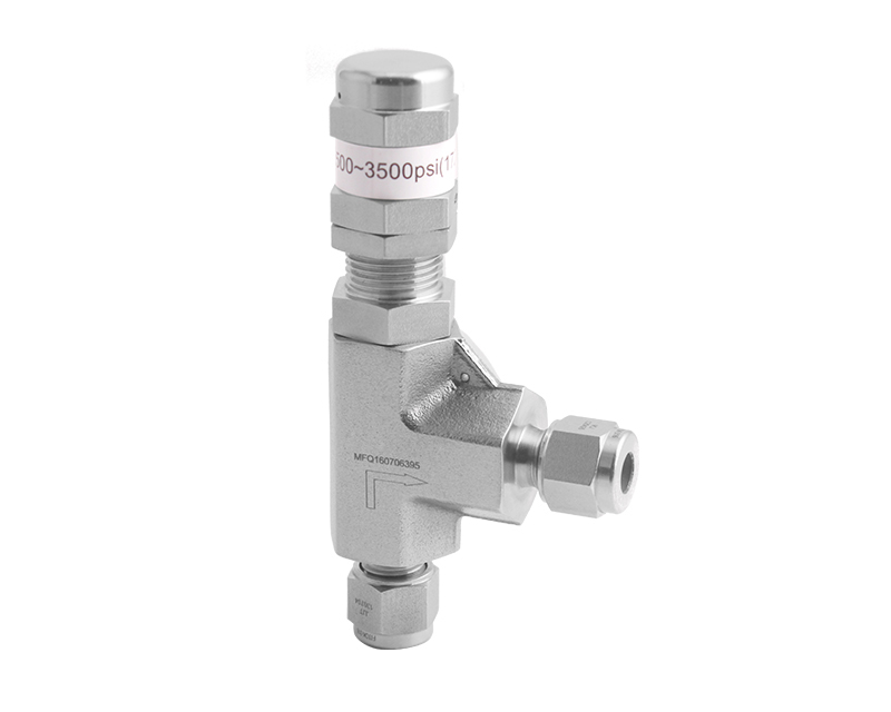 Relief Valve, Body: 316SS/A182, Sealing: FKM, Conn.: 6mm x 6mm Tube OD ...